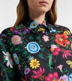 Gucci Flora Silk Twill Shirt - Black