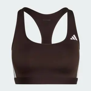 Adidas Optime Essentials Workout 3-stripes Medium Support Bra Aurora Coffee