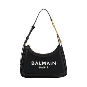Balmain B-army Shoulder Canvas/leather Bag - Black