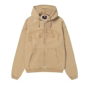StÜssy Faded Graphic Zip Hood 'washed Beige - Tan