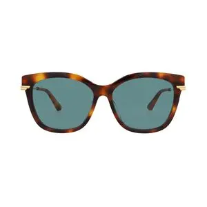 Bottega Veneta Cat Eye Sunglasses 'havana/gold/green - Brown