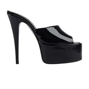 Paris Texas Wmns Marina Platform Mule - Black