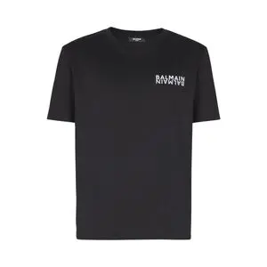 Balmain Double Logo Cotton T-shirt - Black