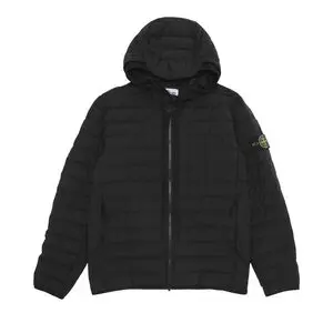 Stone Island Hooded Real Down Jacket - Black