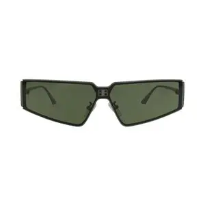 Balenciaga Square-frame Metal Sunglasses 'ruthenium Green - Multicolor