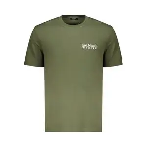 Balmain Double Logo Cotton T-shirt - Green
