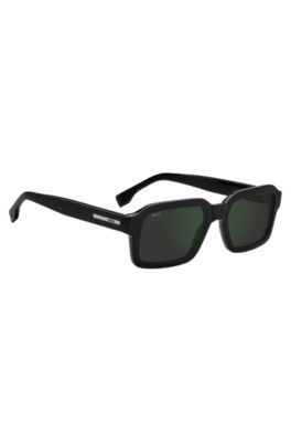 BOSS Black Acetate Sunglasses With Green Gradient Lenses
