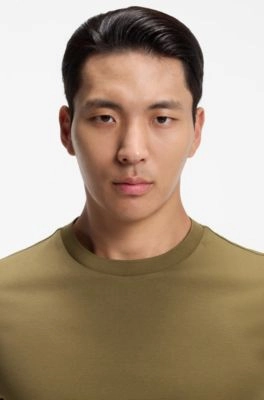BOSS Crewneck T-shirt In Mercerized Supima Cotton - Beige