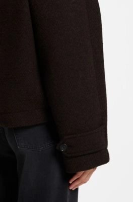BOSS Relaxed-fit Coat With Two-tone Texture