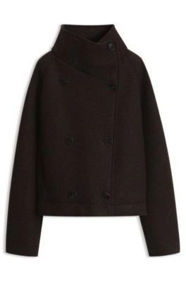 BOSS Relaxed-fit Coat With Two-tone Texture