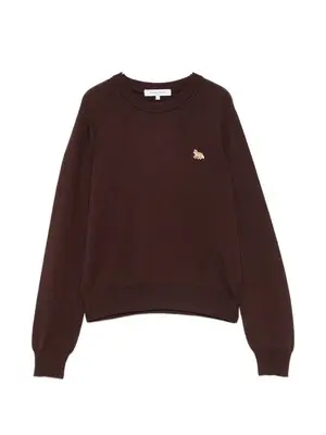 Maison Kitsuné Baby Fox Wool Crewneck Jumper - Brown