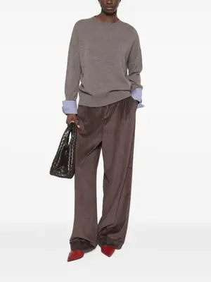 WHITE SAND Wide-leg Trousers