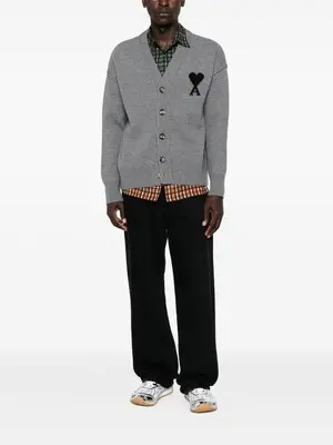 AMI Paris De Coeur Wool Cardigan