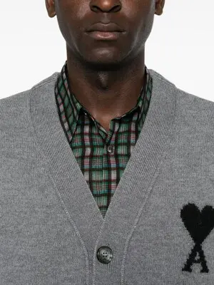 AMI Paris De Coeur Wool Cardigan
