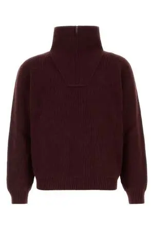 Saint Laurent 100% Wool Wool Sweater - Burgundy