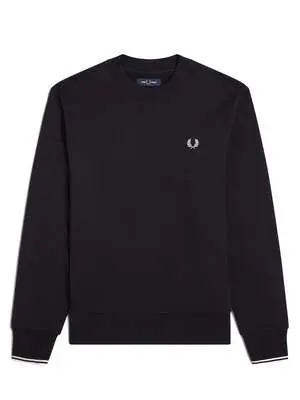 Fred Perry Cotton Sweatshirt - Black