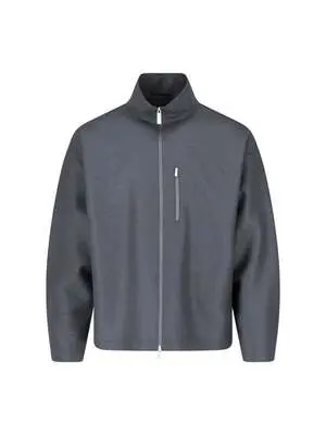 Herno Zip-front Wool Jacket With Stand Collar