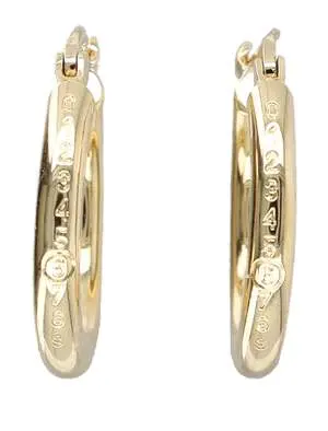 MAISON MARGIELA Logo Detail Hoop Earrings - Argento