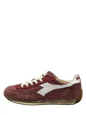 DIADORA Stonewash Fabric Sneaker With Suede Details And Lace-up Closure - Rosso