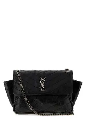 Saint Laurent Niki Tripouch Leather Mini Bag - Black