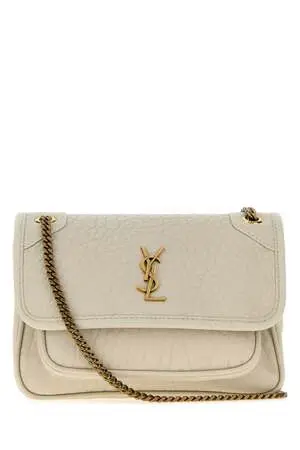 Saint Laurent Niki Leather Crossbody Handbag - White