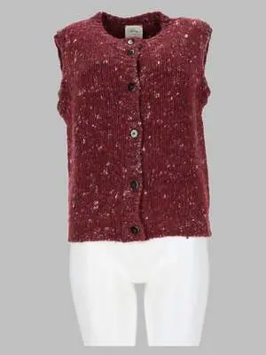 ALYSI Merino Wool, Viscose & Silk Vest - Bordeaux