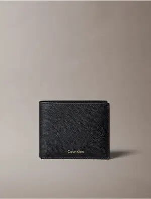 Calvin Klein Leather Classic Bifold Wallet - Black