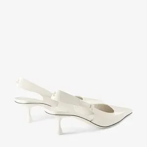JIMMY CHOO Amel 50 Latte Patent Leather Pumps Cream