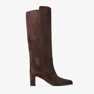 JIMMY CHOO Caly Knee Boot 65 Chocolate Suede Knee-high Boots Chocolate - Brown