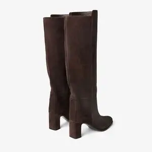 JIMMY CHOO Caly Knee Boot 65 Chocolate Suede Knee-high Boots Chocolate