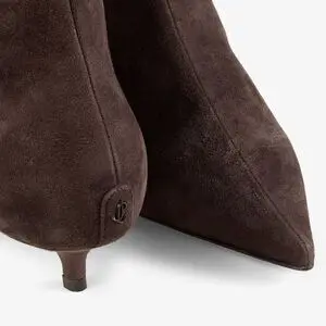 JIMMY CHOO Amis Knee Boot Chocolate Suede Knee High Boots Chocolate