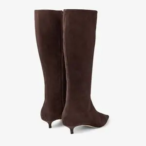 JIMMY CHOO Amis Knee Boot Chocolate Suede Knee High Boots Chocolate