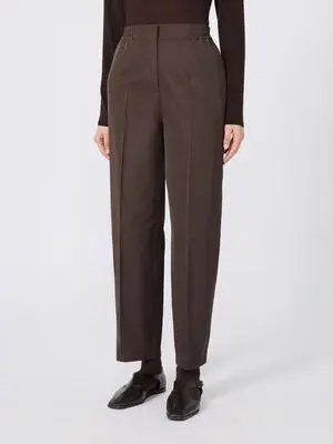 Max Mara Silk-blend Radzimir Trousers - Dark Brown