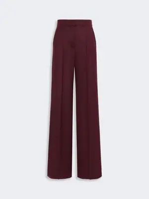 Max Mara High-waisted Wool Trousers - Wine-coloured