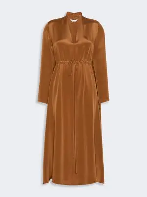 Max Mara Long Silk Crepe De Chine Dress