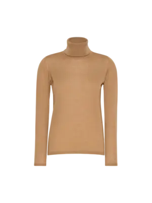 Max Mara Wool Yarn Polo-neck Sweater - Camel