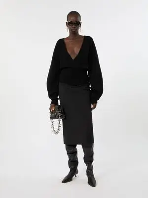 Max Mara Slim Stretch Wool Skirt