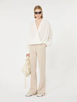 Max Mara Flared Stretch Wool Trousers