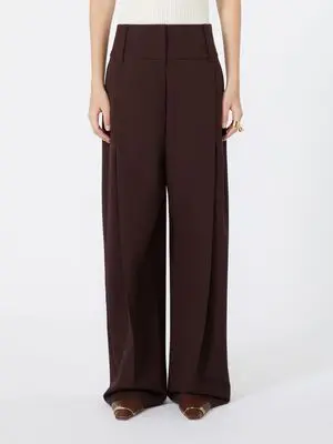 Max Mara Stretch Wool Curved-leg Trousers