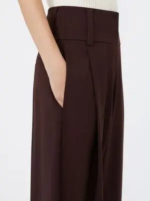 Max Mara Stretch Wool Curved-leg Trousers