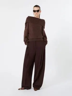 Max Mara Stretch Wool Curved-leg Trousers