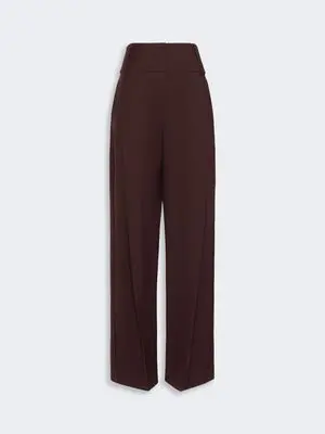 Max Mara Stretch Wool Curved-leg Trousers