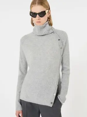 Max Mara Slim Asymmetrical Wool Sweater