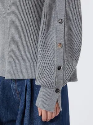 Max Mara Oversized Wool Sweater With Button Detail