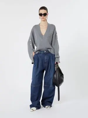 Max Mara Oversized Wool Sweater With Button Detail