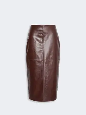 Max Mara Nappa Leather Midi Skirt