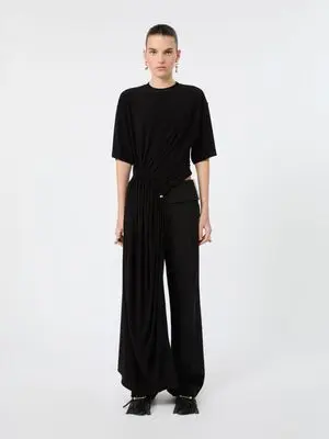 Max Mara Short-sleeved Draped Jersey Top