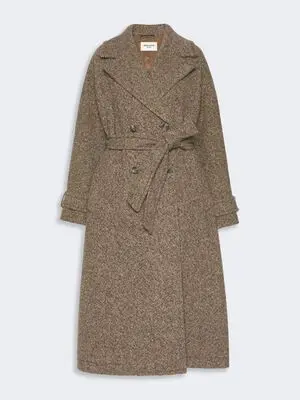 Max Mara Long Wool-blend Tweed Coat