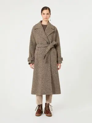 Max Mara Long Wool-blend Tweed Coat