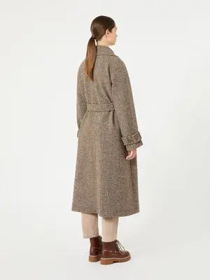 Max Mara Long Wool-blend Tweed Coat